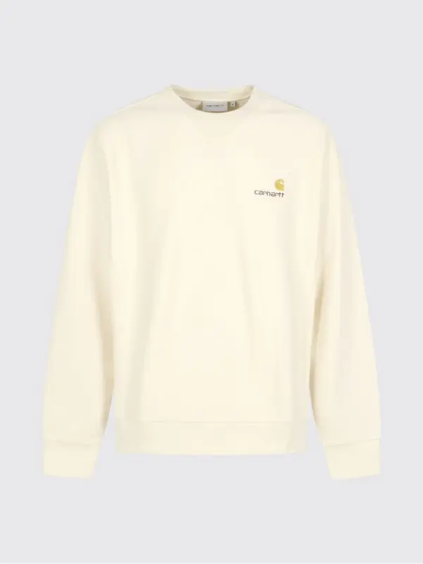 Carhartt Work In Progress Cotton Blend Crewneck Sweatshirt With Embroidered Logo - Beige