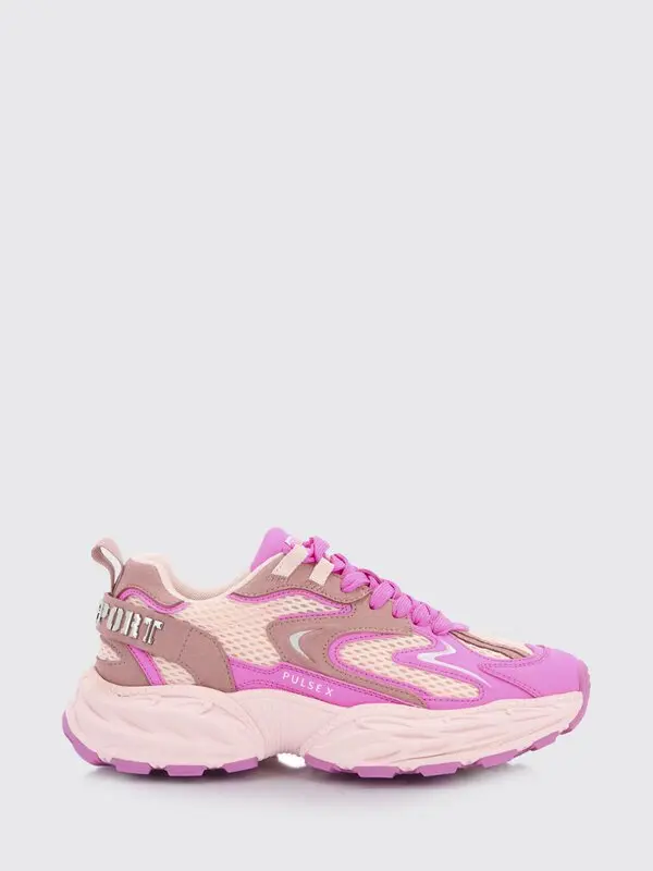 PLEIN SPORT Pulse X Mesh And Leather Sneakers - Pink