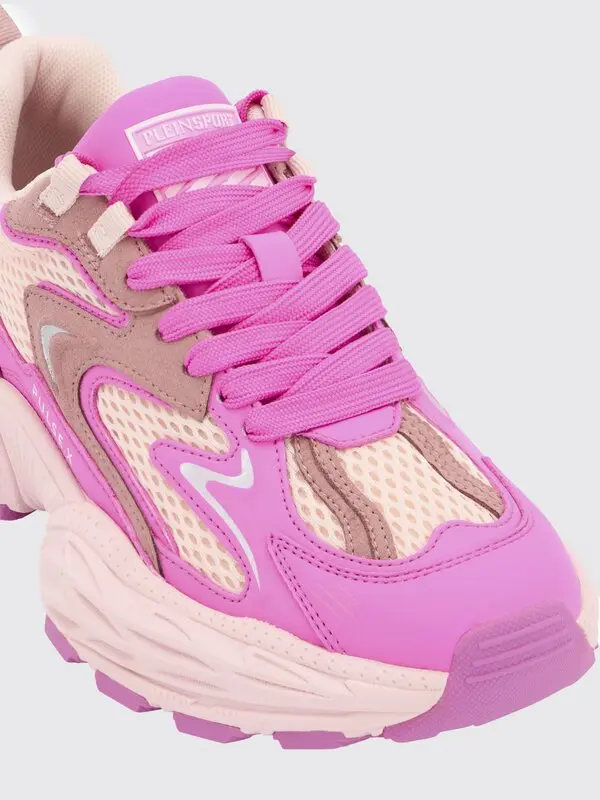 PLEIN SPORT Pulse X Mesh And Leather Sneakers - Pink