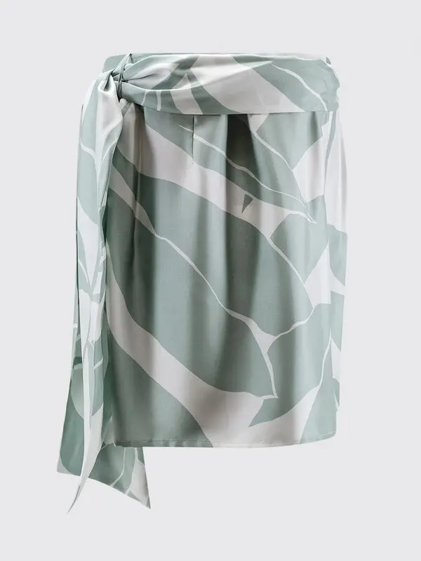 Max Mara Printed Silk Pareo Skirt