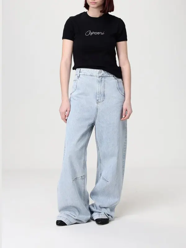 Coperni Cotton T-shirt With Rhinestone Logo