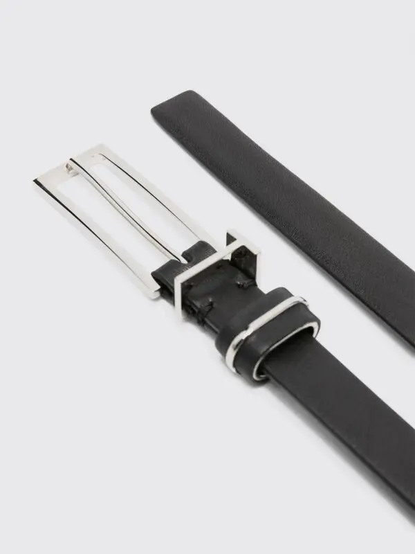 TOM FORD Leather Belt With Silver-tone Buckle