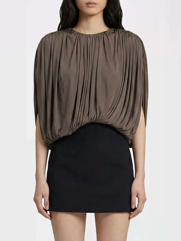 Magda Butrym Draped Cupro Blouse - Brown