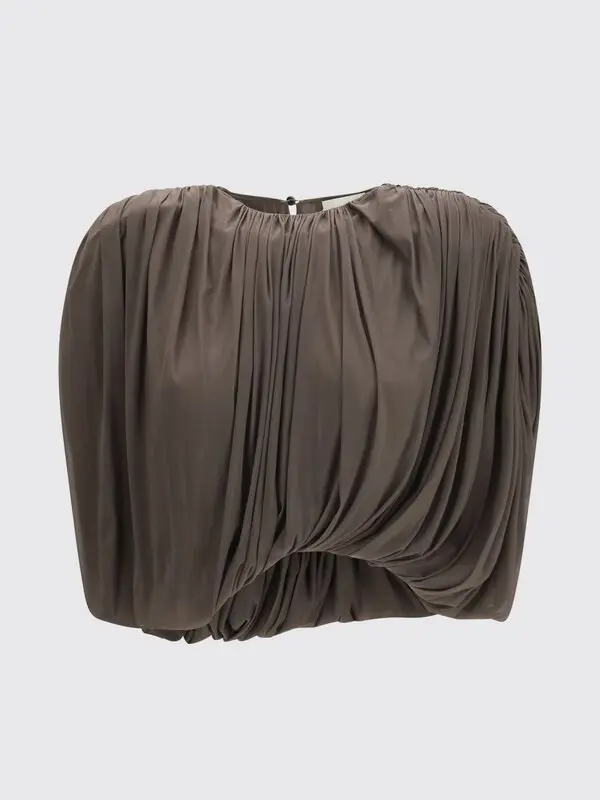 Magda Butrym Draped Cupro Blouse - Brown
