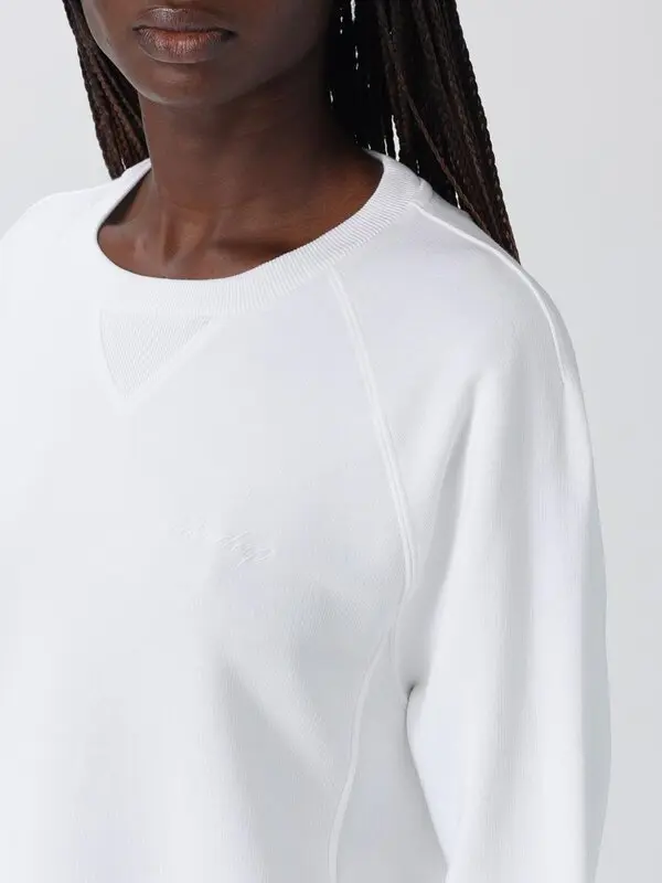 DONDUP Cotton Crew Neck Sweatshirt - White