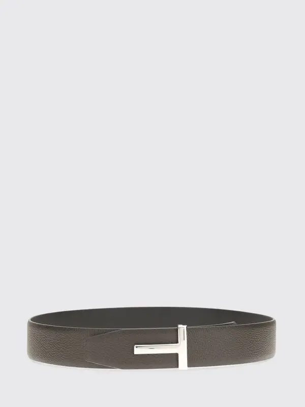 TOM FORD Leather Belt With Signature Buckle - Brown