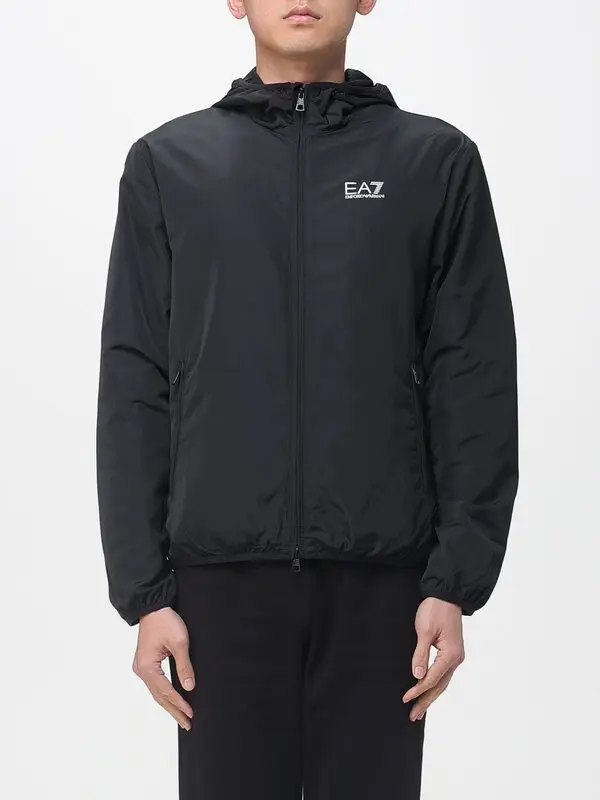 EA7 Zip-up Hooded Jacket - Black