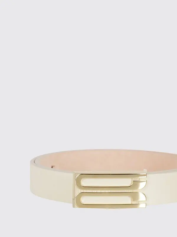 Victoria Beckham Leather Belt - Ivory