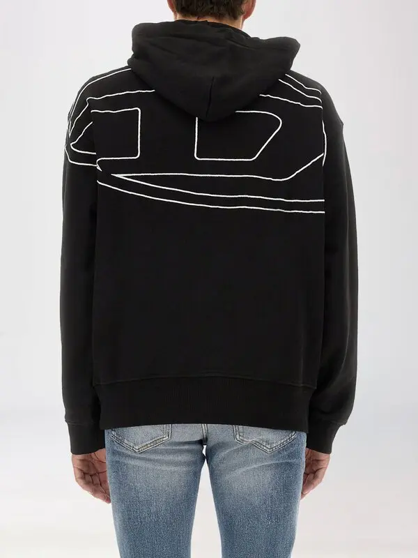 DIESEL® Cotton Hoodie With Logo Detail