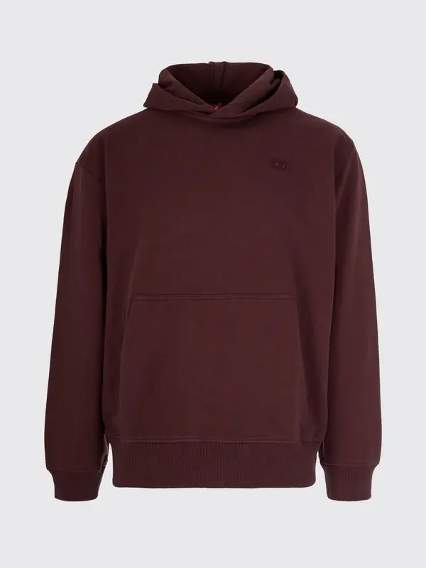 DIESEL® Cotton Hoodie With Logo Detail - Brown