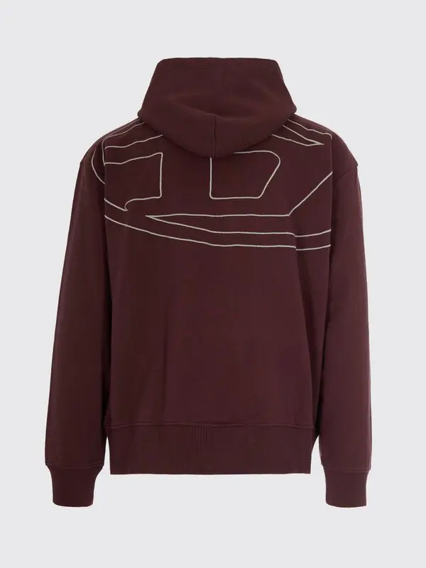 DIESEL® Cotton Hoodie With Logo Detail - Brown