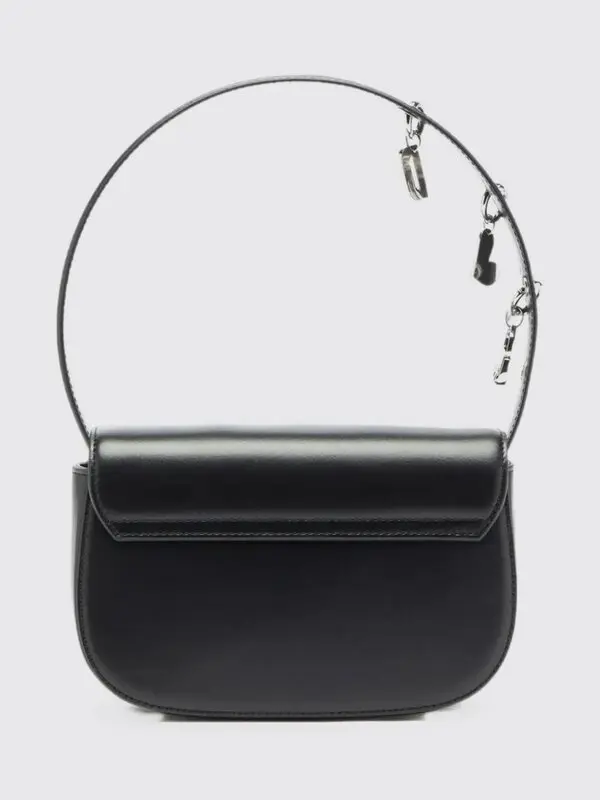 DIESEL® 1dr Mini Bag In Smooth Leather With Oval D Logo And Removable Charm - Black