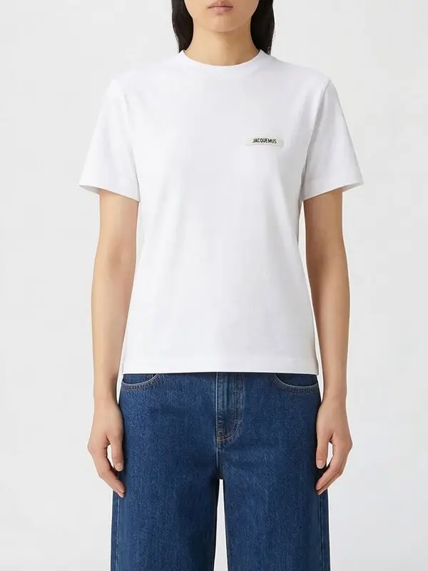 Jacquemus Cotton T-shirts With Mini Logo - White