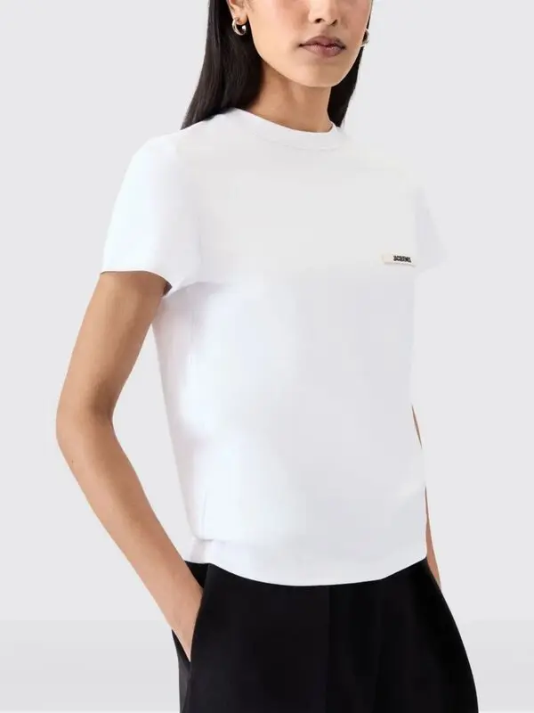 Jacquemus Cotton T-shirts With Mini Logo - White