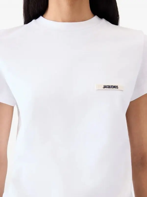 Jacquemus Cotton T-shirts With Mini Logo - White