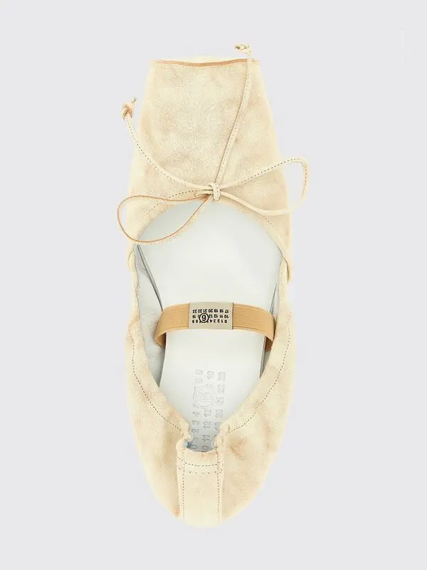 MAISON MARGIELA Laminated Leather Ballerina - Beige