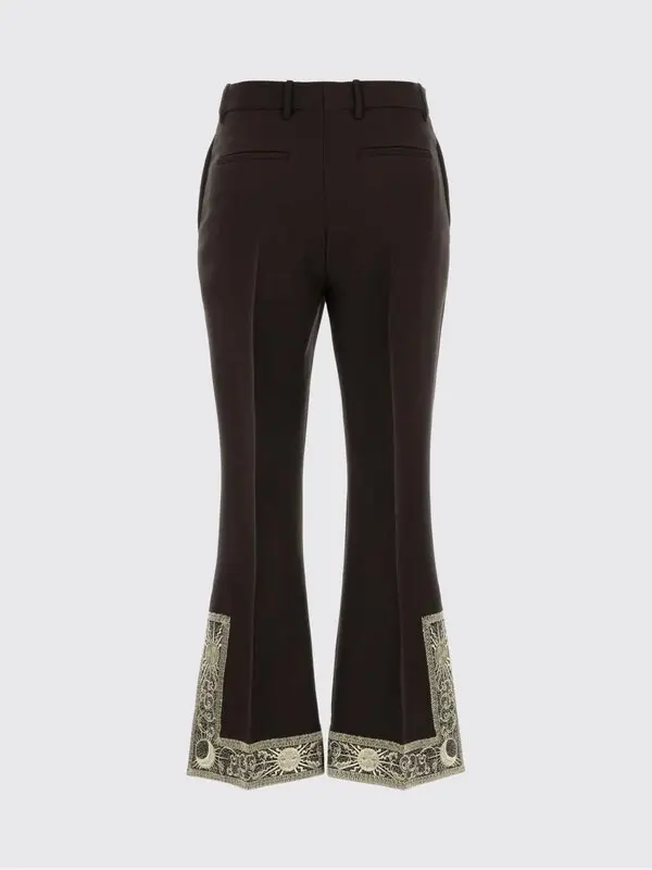 Burberry Wool And Silk Cropped Trousers With Embroidery