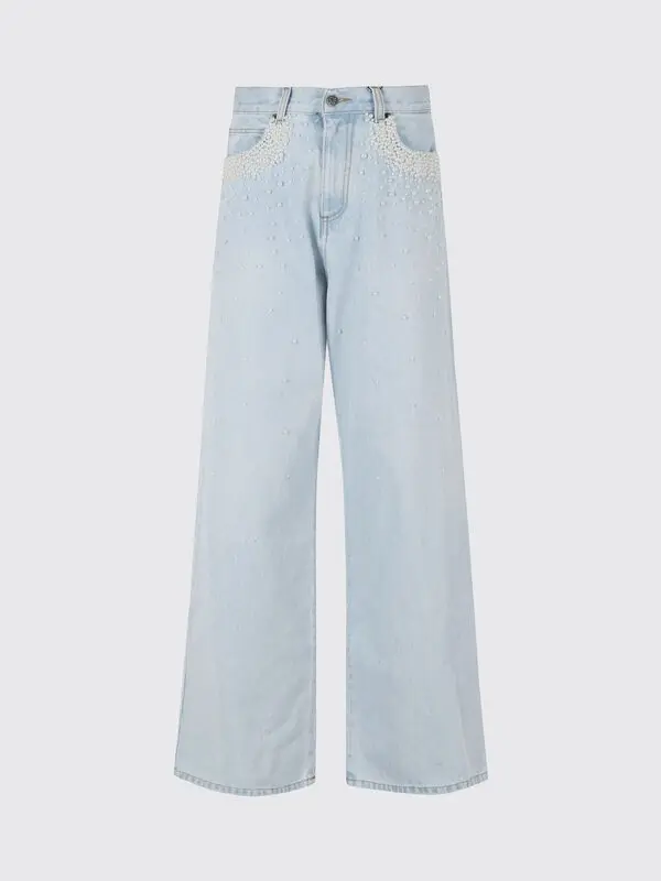 Giuseppe Di Morabito High-waisted Wide-leg Jeans With Bead Embellishments