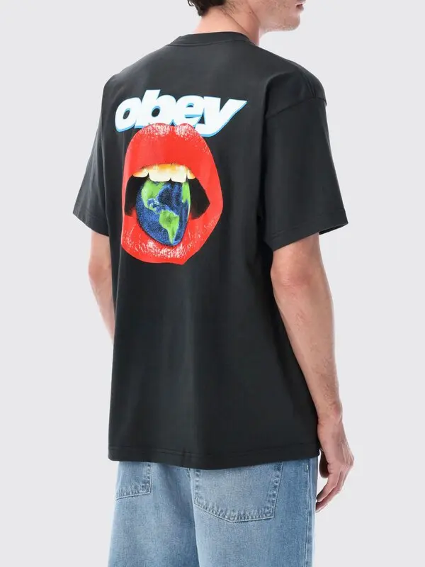 Obey Printed Cotton T-shirt - Black