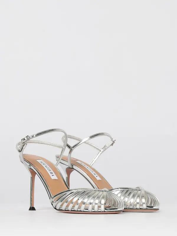 AQUAZZURA Bella Laminated Patent Leather Sandals