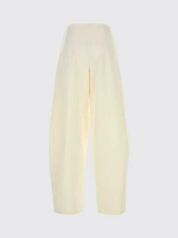 THE ROW High-waisted Tailored Palazzo Pants In Silk And Pima Cotton Blend - White