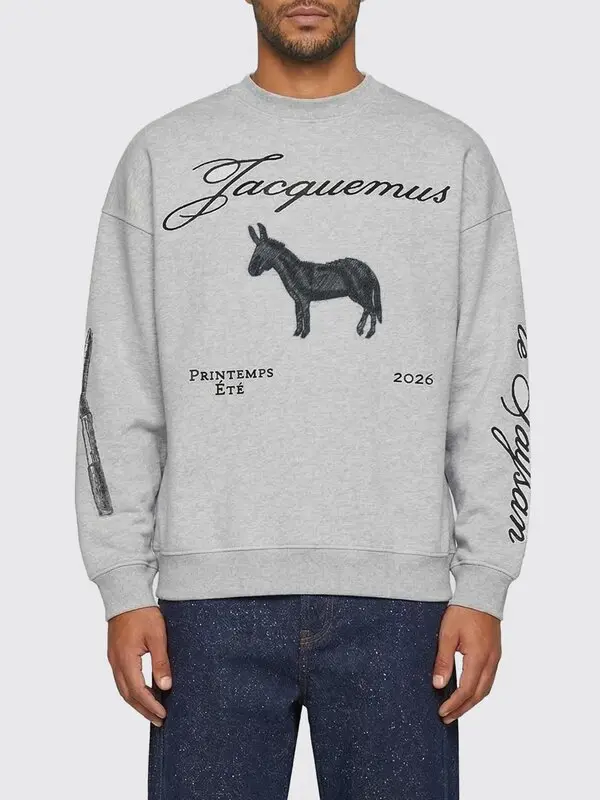 Jacquemus Cotton Crew Neck Sweatshirt With Logo
