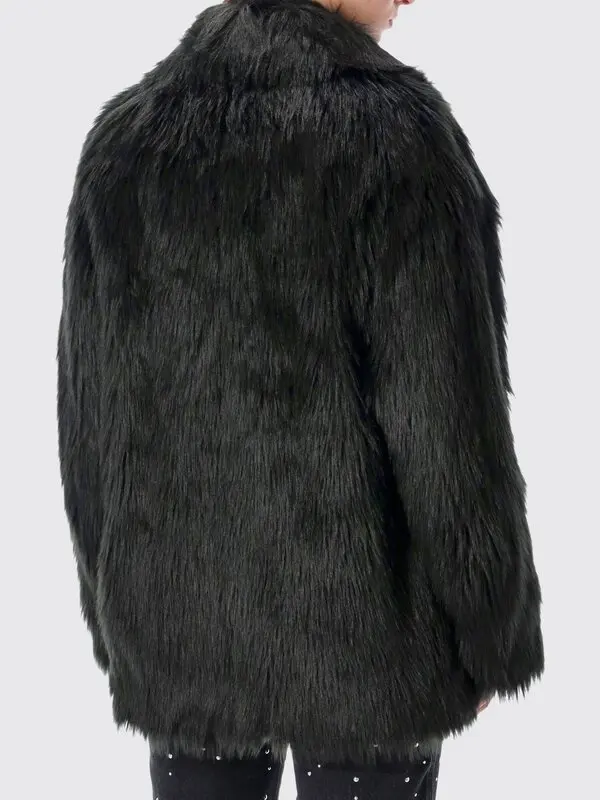 STAND STUDIO Fur Coat - Black