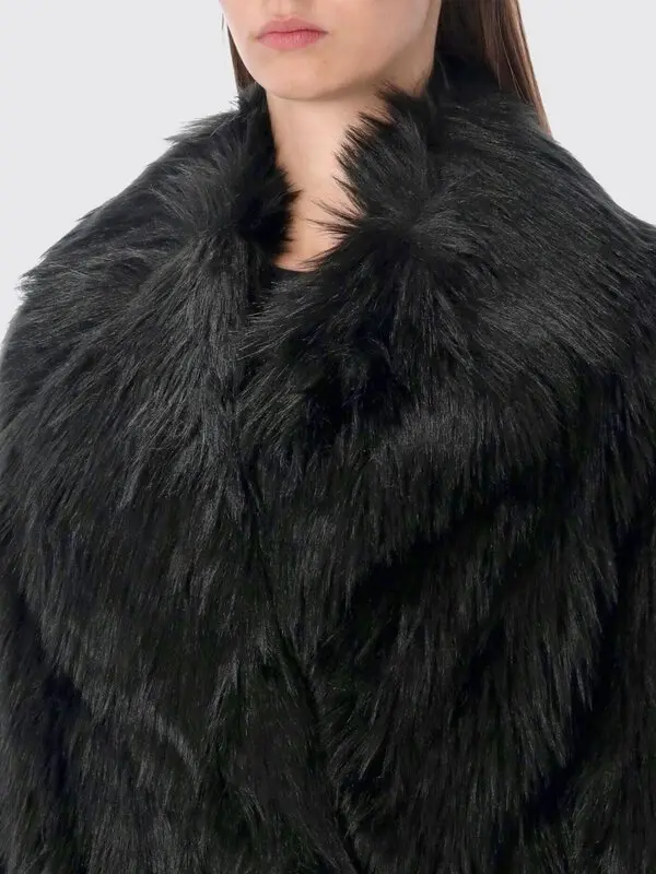 STAND STUDIO Fur Coat - Black