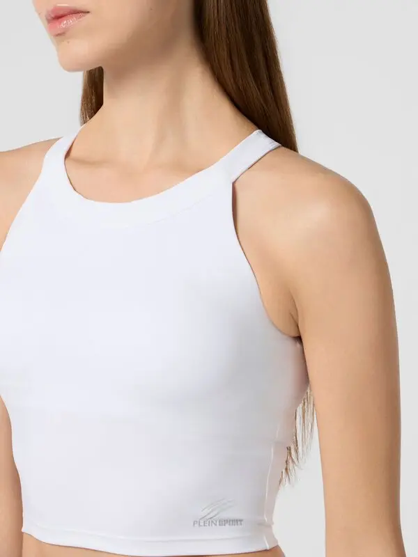 PLEIN SPORT Cropped Sports Top - White