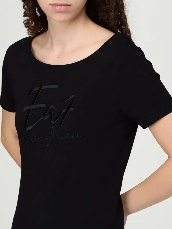EA7 Embroidered Logo T-shirt - Black