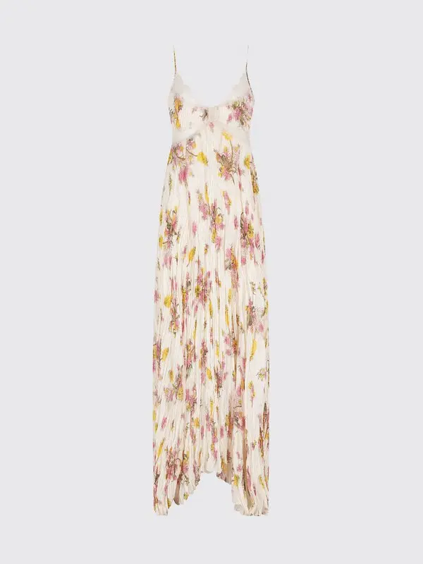 Blumarine Long Jersey Dress With Floral Print