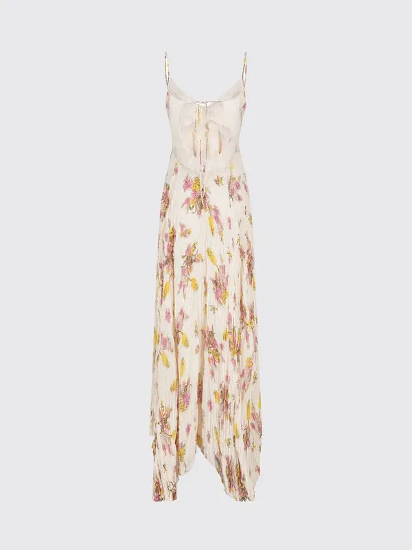 Blumarine Long Jersey Dress With Floral Print