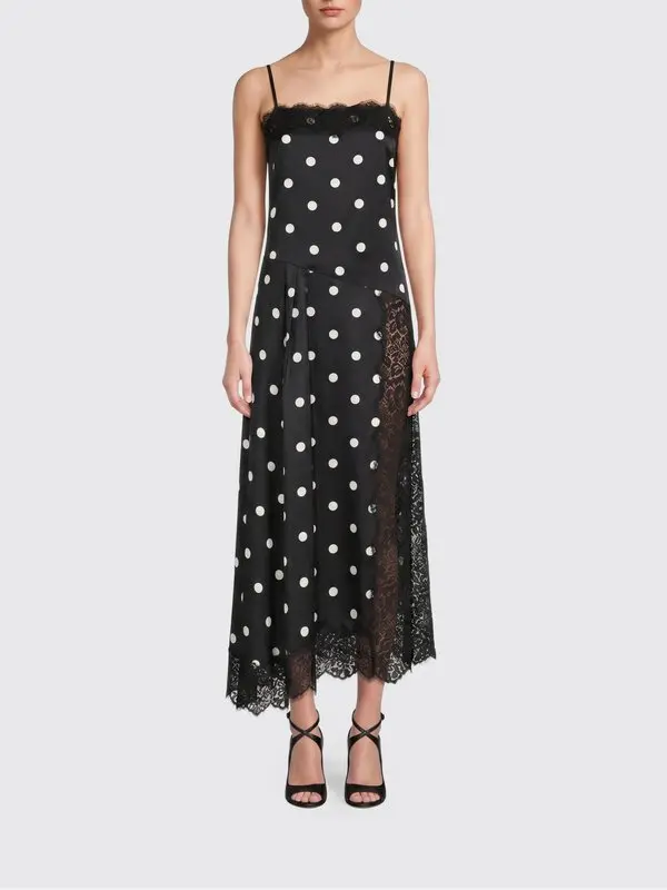 Sportmax Capo Midi Polka Dot Silk Dress - Black