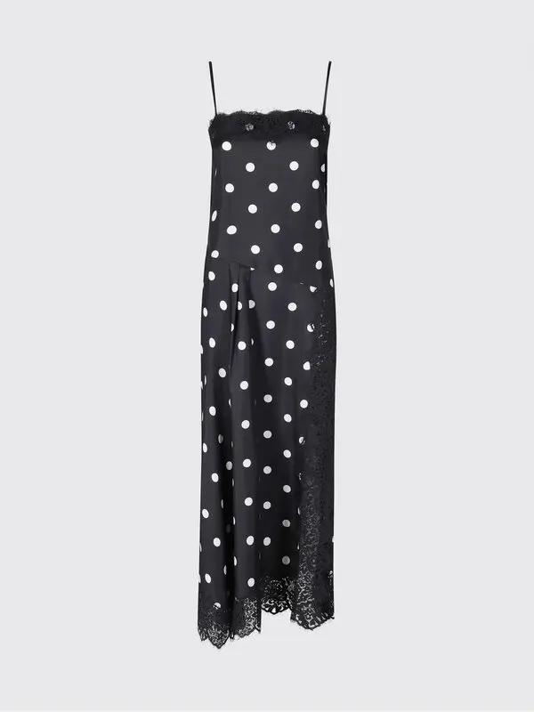 Sportmax Capo Midi Polka Dot Silk Dress - Black