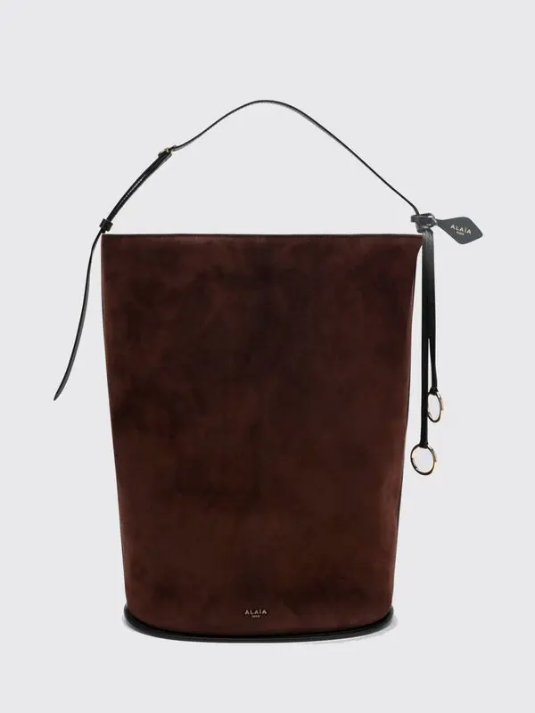 Alaïa Hip Suede Bucket Bag With Charm