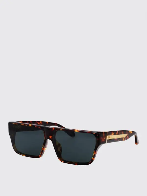 Linda Farrow Rectangular Frame Sunglasses With Gold Tone Detail - Brown