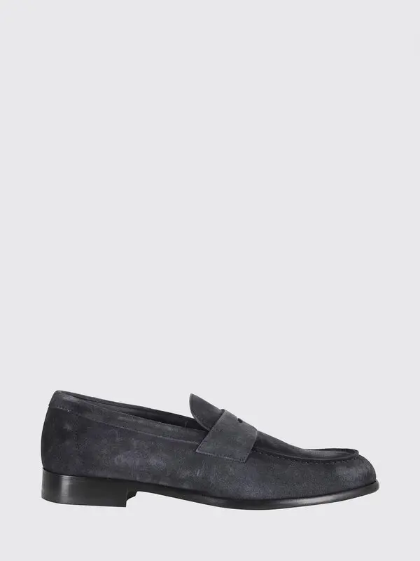 DOUCAL'S Penny Aged Suede Loafers - Blue