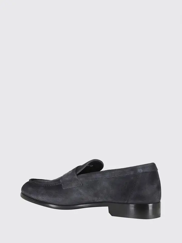 DOUCAL'S Penny Aged Suede Loafers - Blue