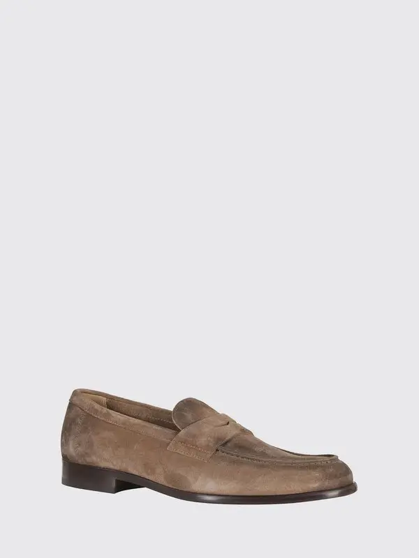 DOUCAL'S Penny Loafers In Aged Suede - Dark