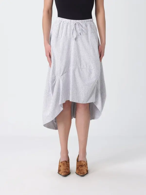 VIVIENNE WESTWOOD Striped Cotton Asymmetric Skirt