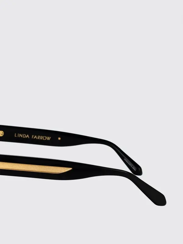 Linda Farrow Rectangular Frame Sunglasses With Gold Tone Detail