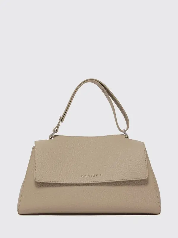 Orciani Hammered Leather Sveva Longuette Bag - Beige