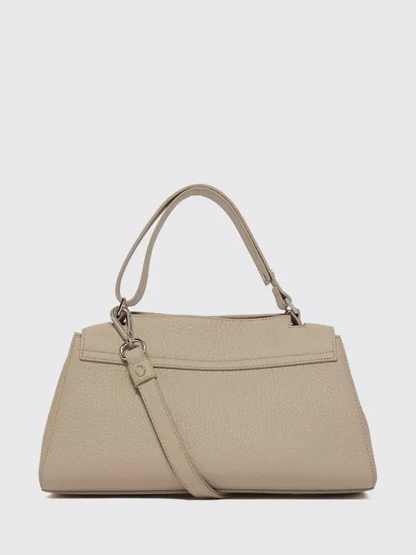 Orciani Hammered Leather Sveva Longuette Bag - Beige