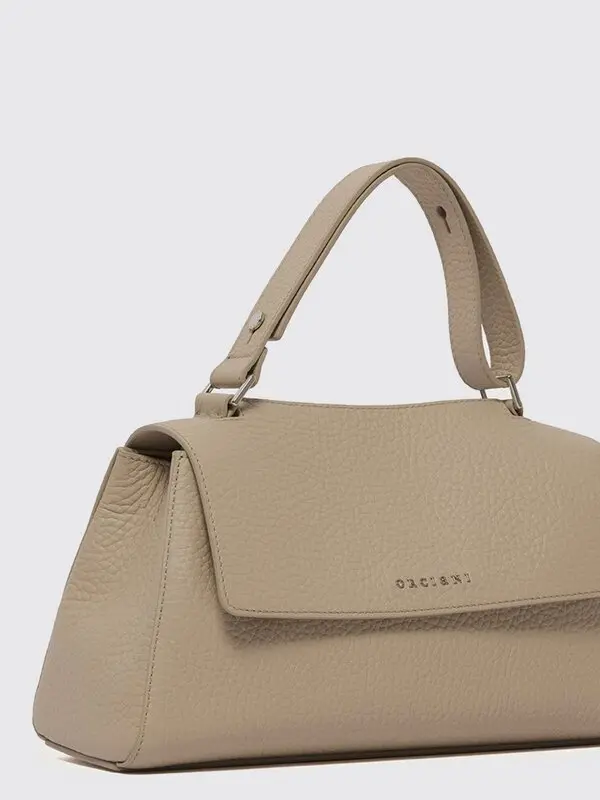 Orciani Hammered Leather Sveva Longuette Bag - Beige