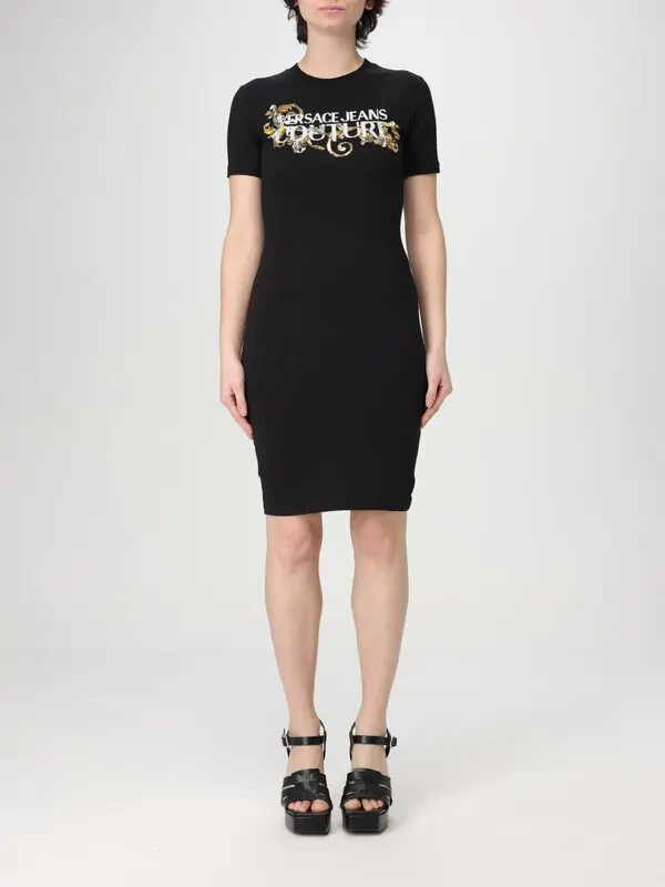 Versace Dress With Embellished Logo