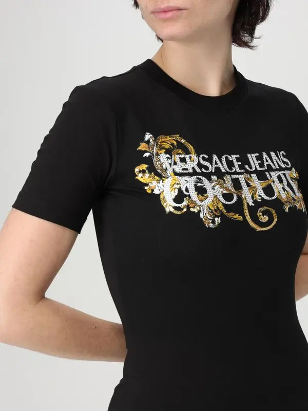 Versace Dress With Embellished Logo