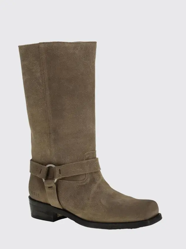 GOLDEN GOOSE Suede Calfskin Boots With Decorative Straps