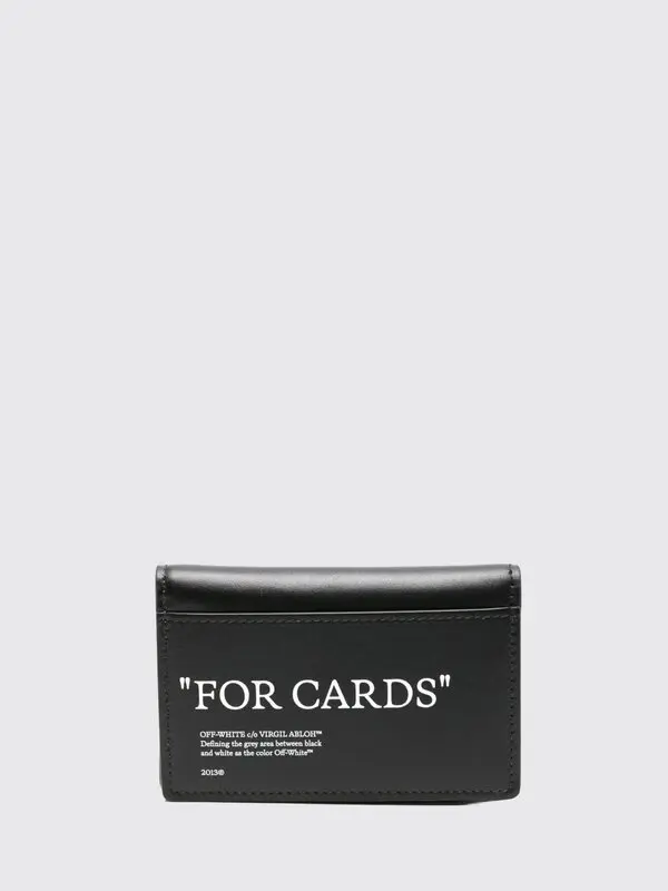 Off-White Quote Leather Credit Card Holder