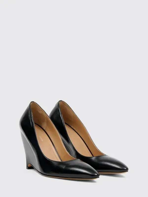 MAISON MARGIELA Leather Wedge Pumps - Black