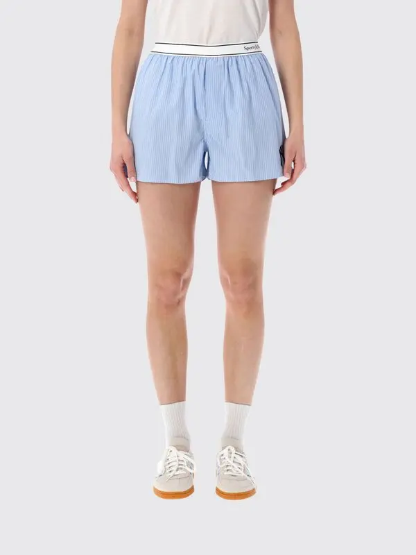 SPORTY & RICH Striped Cotton Shorts